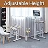 Livzing Height Adjustable Computer Table with Locking Wheels-Wooden ...