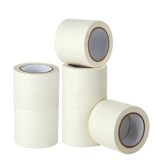 LOLYSIC 6 Rolls Masking Tapes for Painting, 50mm x 12M Wide Painters ...