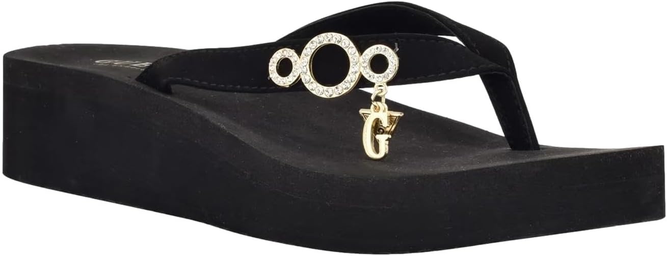 Amazon.com | Marts Dangle Charm Platform Wedge Sandals Black ...