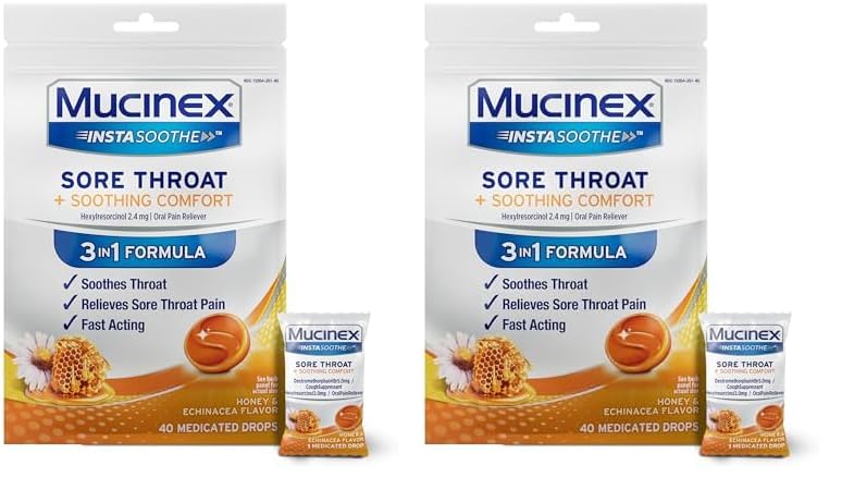 Amazon.com: Mucinex InstaSoothe Sore Throat + Soothing Comfort Honey ...