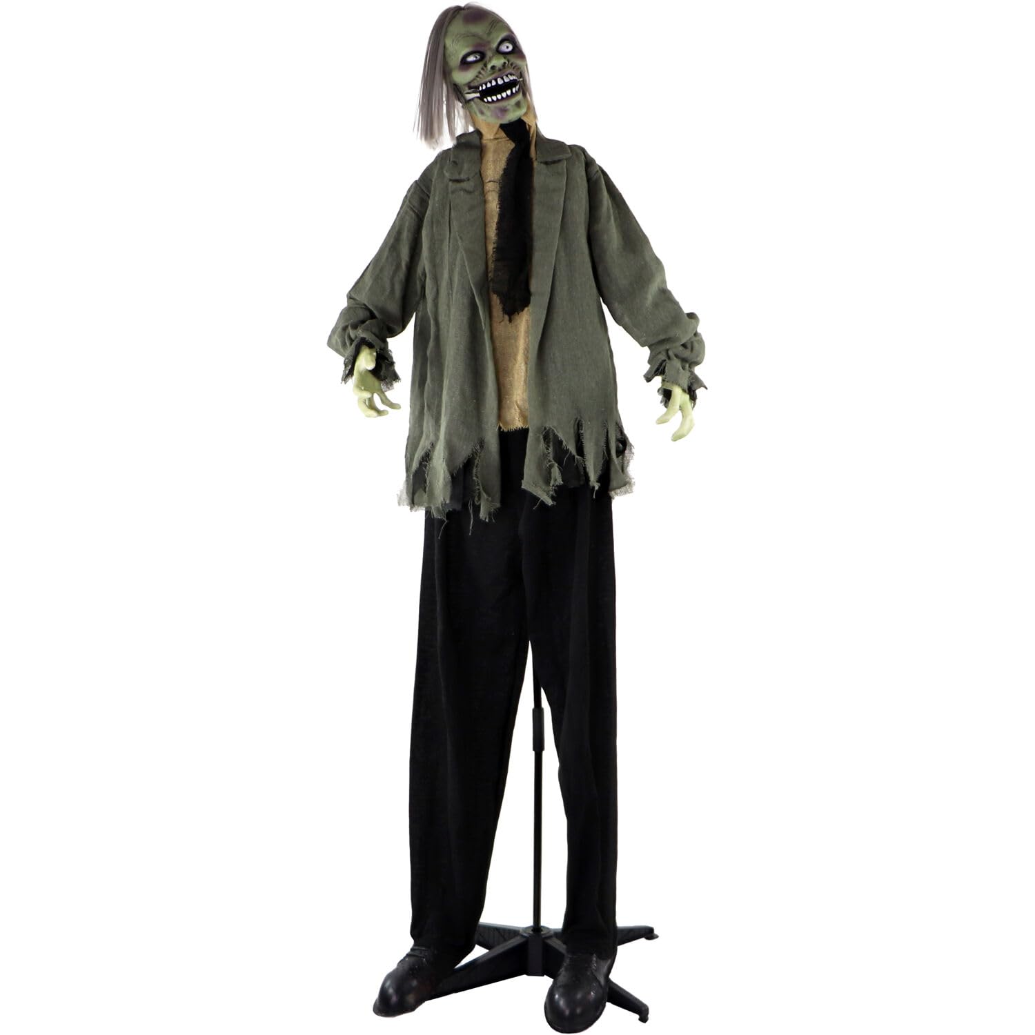 Haunted Hill Farm Life-Size Animatronic Scary Talking Zombie with Touch ...