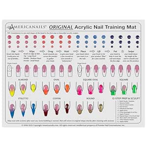 Amazon.com: Americanails Acrylic Nail Training Mat - Silicone Trainer ...