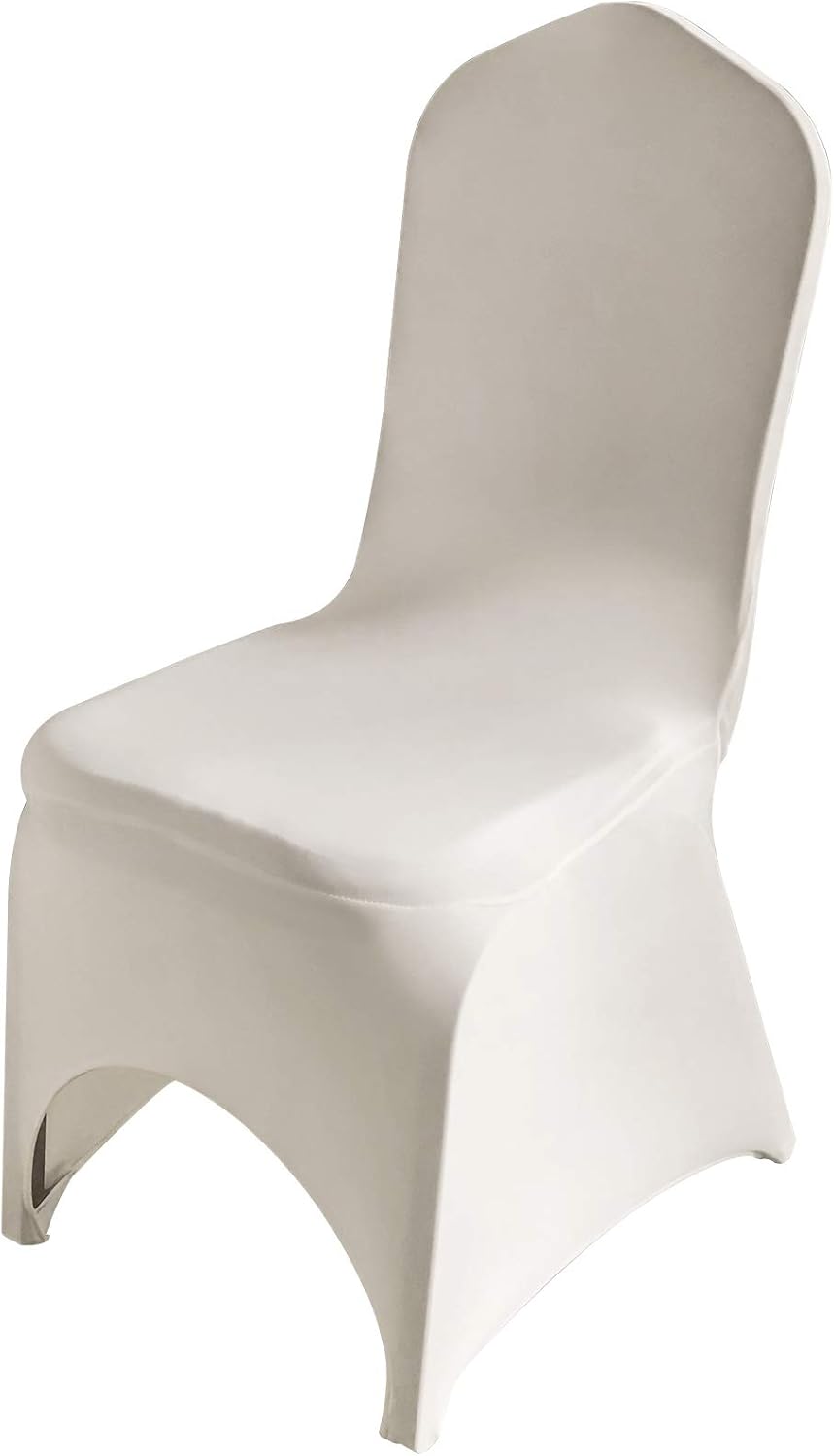 Amazon.com: Happybuy 100 Pack of Ivory Chair Covers Stretch Polyester ...