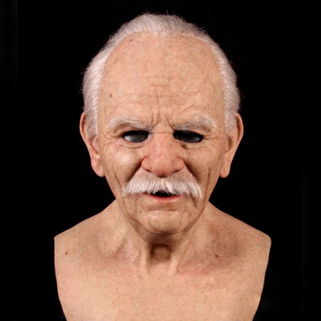 Buy Elder Men Chinless Latex Headgear for Masquerade Party Online at ...