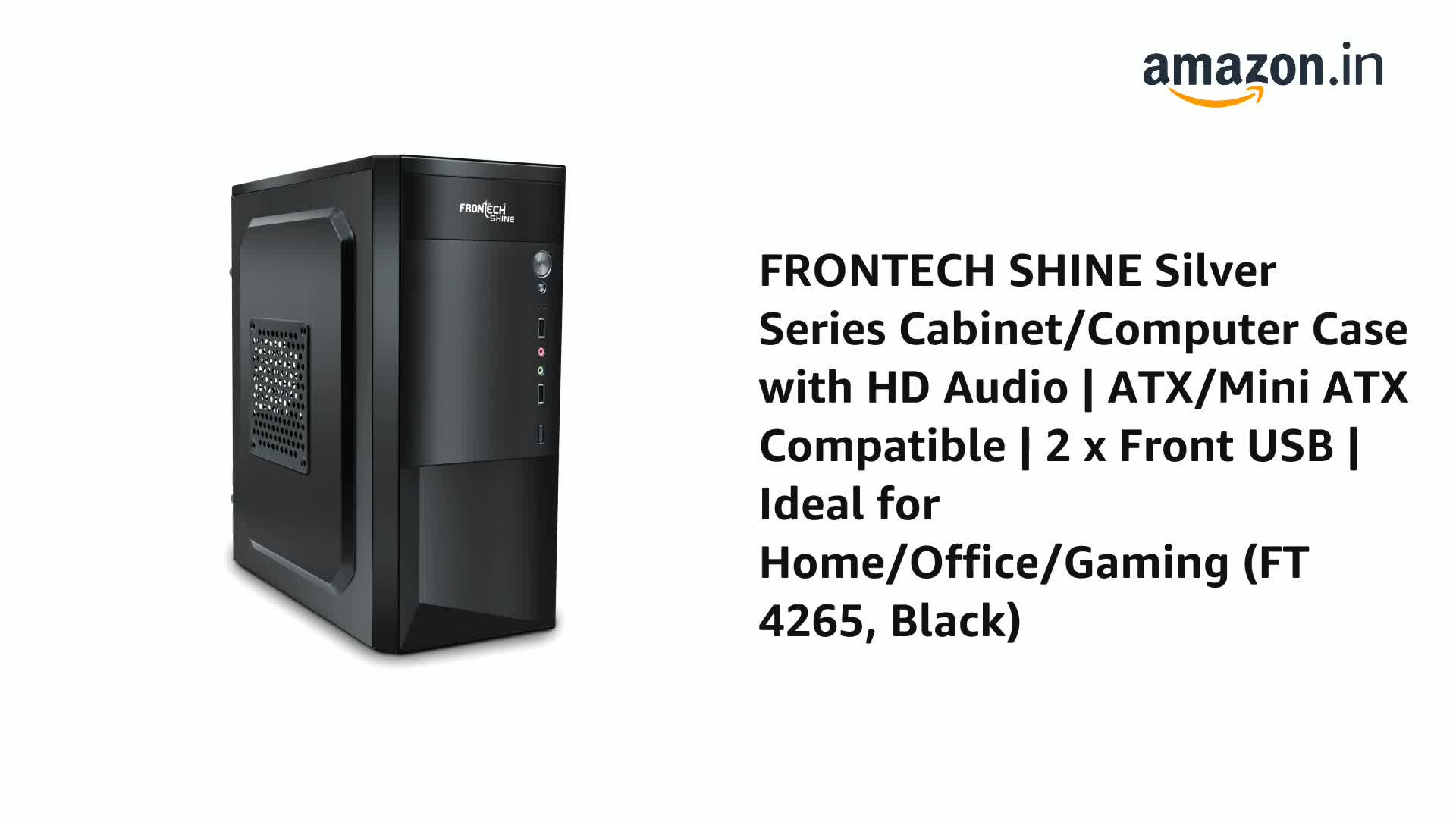 Mini Cpu Cabinet New Powercase Black Computer Case Gaming PC Case ATX