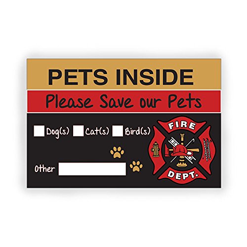 Amazon.com: Pet Safety Alert Fire Rescue Adhesive Backed Sticker Decal ...