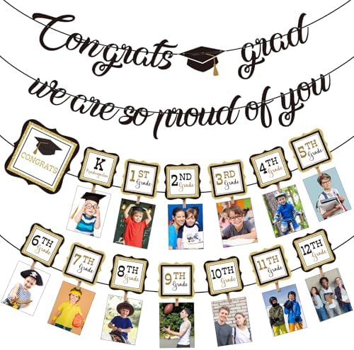 Amazon.com: Wavwavw 3 Pcs K-12 Graduation Photo Banner for 2026 ...