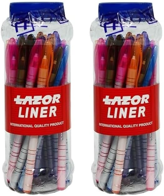 Linc Lazor Funpoint Ball Pen Jar, Blue Ink, 25 Pcs Jar, Pack of 2 Jars ...