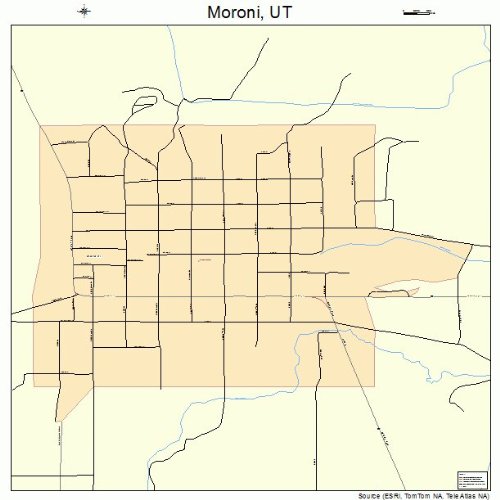 Amazon.com: Large Street & Road Map of Moroni, Utah UT - Printed poster ...