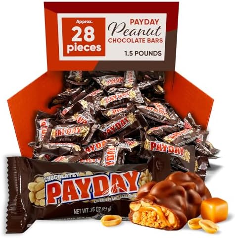 Amazon.com : PayDay Peanut Caramel and Chocolate Candy Bar - 1.5 Pound ...