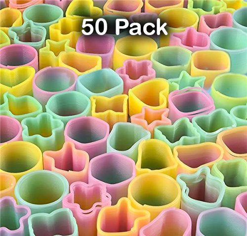 Retenda 50 Pieces Mini Rainbow Slinkys Assortment - 1.5" Plastic ...