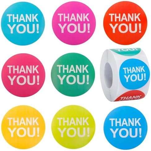Amazon.com: 1.5 Inch Thank You Stickers 500Pcs Thank You Stickers for ...