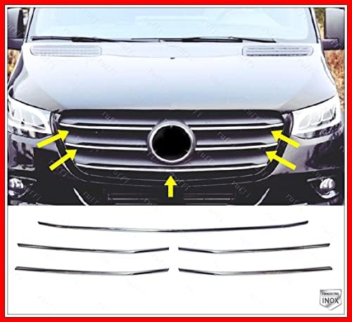 Chrome Stainless Front Grill 5 pcs STEEL For SPRINTER W907 2018-UP ...