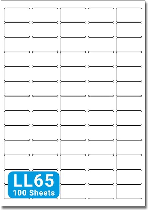 White A4 Labels - 38mm x 21mm 65 to View - LL65-100 Sheets per Box ...