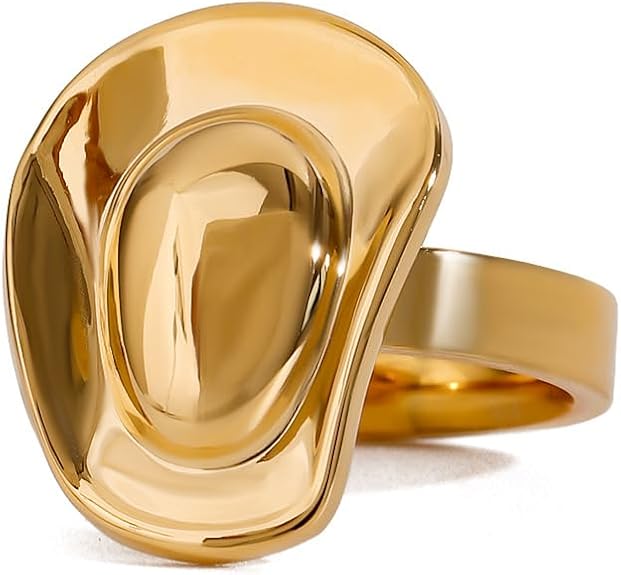 Amazon.com: Country Concert Cowboy Hat Rings For Women Men 14k Gold ...