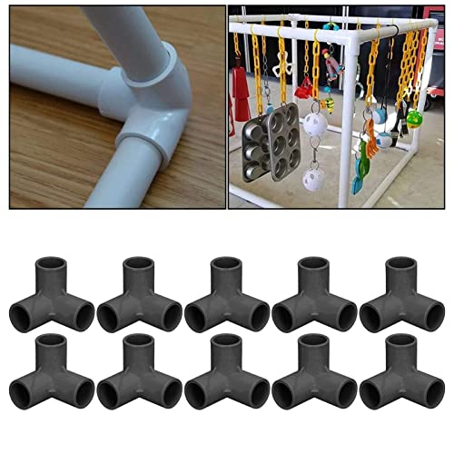 10PCS PVC Pipe Connector, 3 Way Pipe Fittings Plastic Tee Fitting Elbow ...
