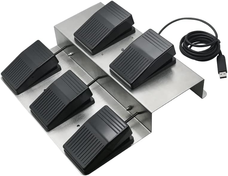 Amazon.com: Foot Pedal PC USB Foot Switch with 5 Pedals Programmable ...