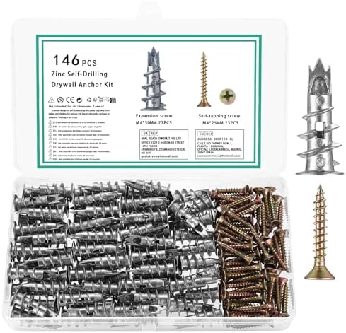 Cavity Wall Fixings for Plasterboard - Come with 20Pcs M4 x 38 Metal ...