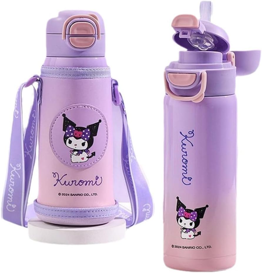 Amazon | 500ml クロミ サーモス 水筒 真空断熱 316ステンレス 保冷保温 ワイドマウス 通学 遠足 かわいい パープル (クロミ) | ノーブランド品 | 水筒・マグボトル