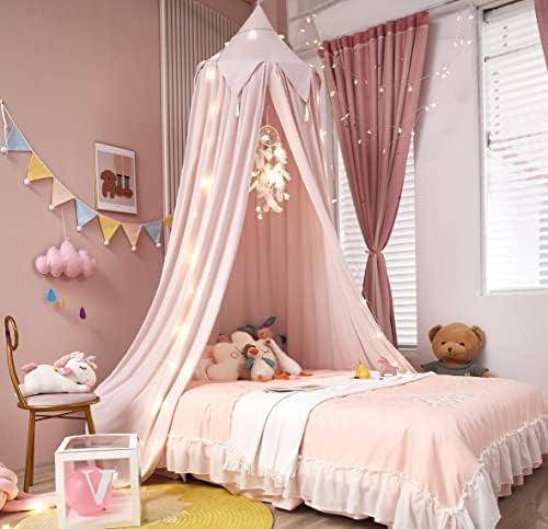 Amazon.com: Hommi Lovvi Kids Bed Canopy, Dreamy Frills Canopy for Girls ...