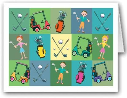 Amazon.com: Stonehouse Collection Golf Note Card | 10 Boxed Golfing ...