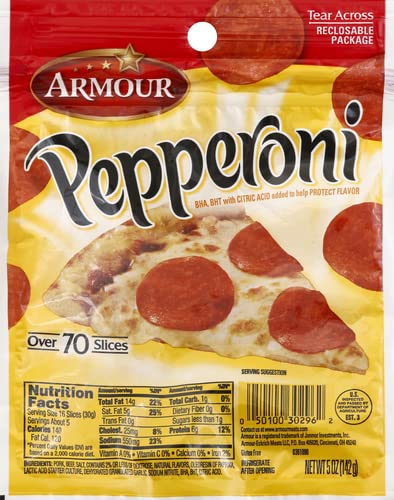 Amazon.com: Armour-Eckrich, Pepperoni Slices, 5 Oz : Grocery & Gourmet Food