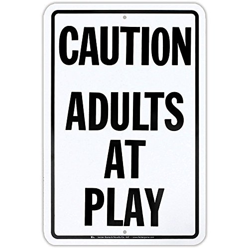 Amazon.com: Caution Adults At Play Warning Sign Plaque - Humorous Home ...