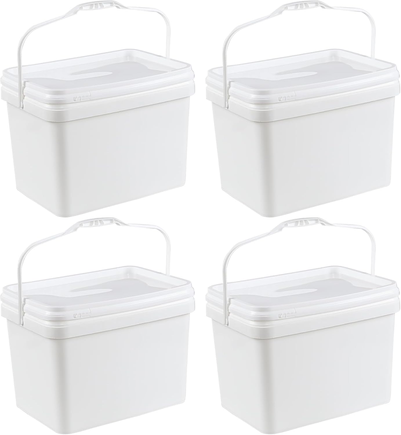 Amazon.com: Eagrye 5 Gallon Rectangular Plastic Bucket Pail with Lid, 4 ...