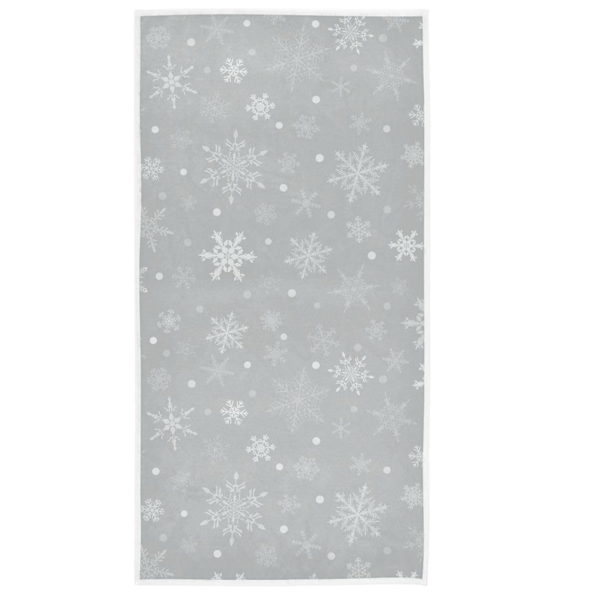 Amazon.com: Gray Winter Snowflake Hand Bath Fingertip Towel Grey ...