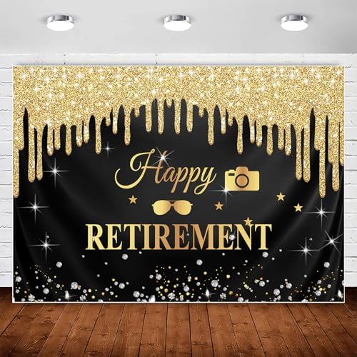 Amazon.com : WATINC Happy Retirement Backdrop Banner - Xtralarge Cheer ...