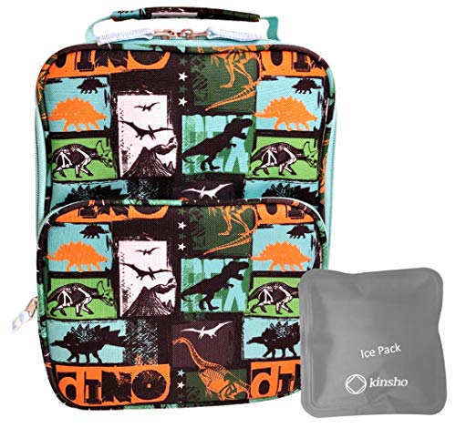 Dinosaur Lunch-Box for Boys with Ice Pack, Insulated T-Rex Bag for ...