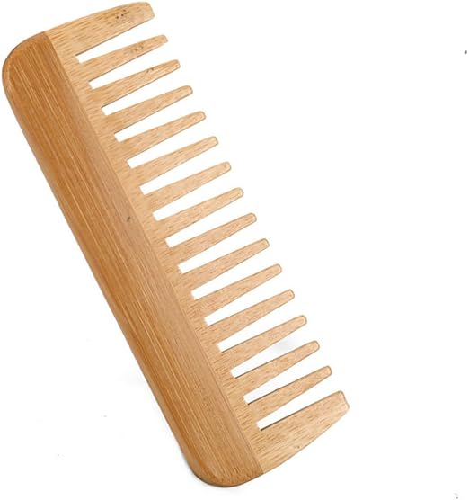 Wide-Tooth Comb bamboo,Large Hair Detangling Comb Wide Tooth Comb, No ...