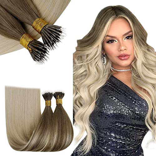 Amazon.com : RUNATURE Nano Link Hair Extensions Human Hair for Women 22 ...