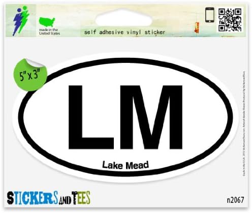 Amazon.com: LM Lake Mead Oval Car Sticker Indoor Outdoor 5" x 3 ...