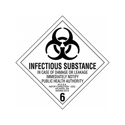 Amazon.com: Box Packaging "Infectious Substance - 6" Labels, 4" x 4 ...