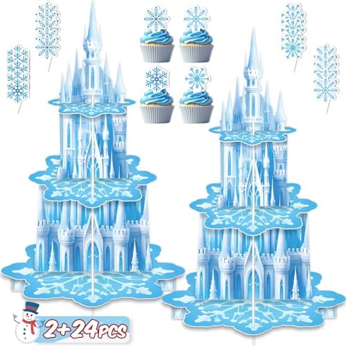 Amazon.com: Generic 3-Tier Frozen-Themed Dessert Stand, Blue, Paper ...