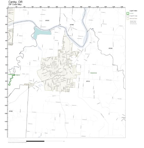ZIP Code Wall Map of Canby, OR ZIP Code Map Not Laminated: Amazon.com ...