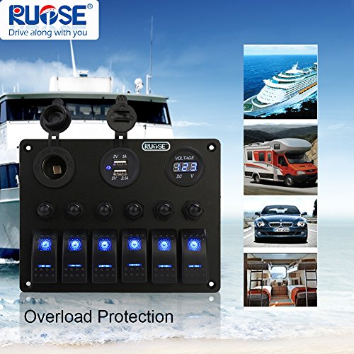 Rupse 12v Switch Panel ON/OFF Toggle Switch Panel, Overload Protection ...