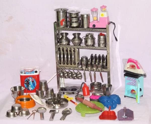 Buy Miniature Steel Kitchen Toy Set bhatukali (Kids Toys) Best for Gift ...