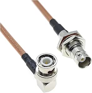 Amazon.co.jp: LIHUA RG142 BNC オス直角 - BNC メスナット バルクヘッド ダブルシールド ジャンパー同軸ケーブル(75cm) : 産業・研究開発用品