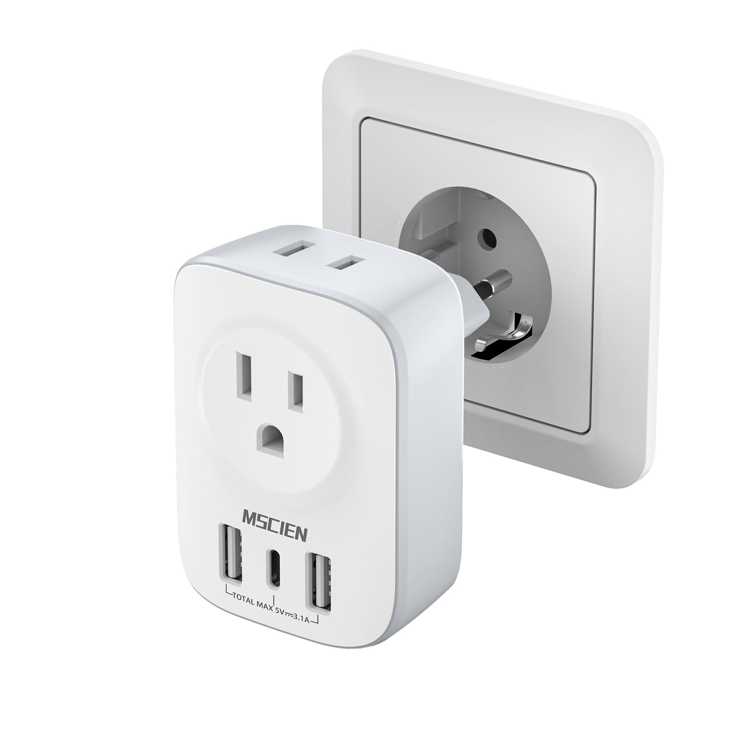 Amazon.com: Mscien European Travel Plug Adapter, Travel Adapter for ...