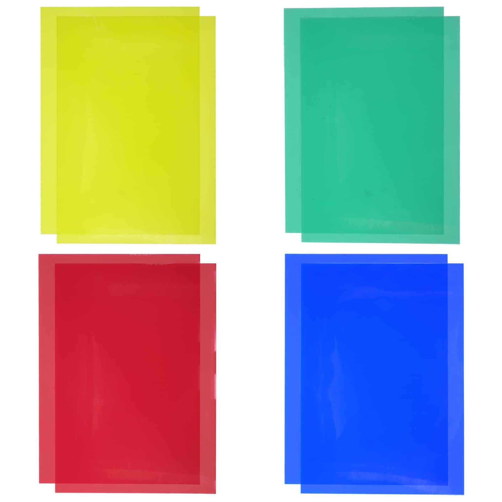 DBOO 8 Pieces Gel Light Filter A4 Transparent Color Film Colored ...