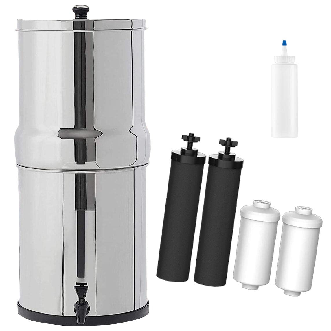 Buy 3.4 Gallon Gravity-Fed Water Filter w/2 Black Carbon & 2 White ...