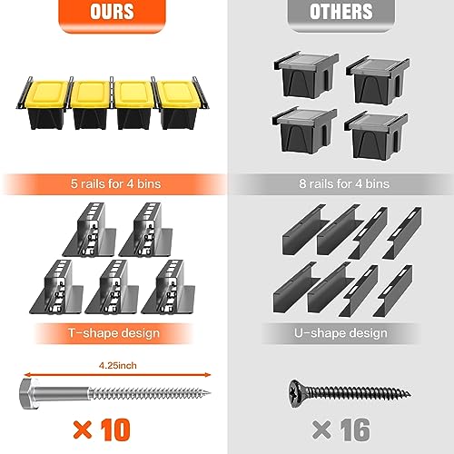 Snapklik.com : TORACK Garage Ceiling Bin Storage Rack, Overhead Tote ...