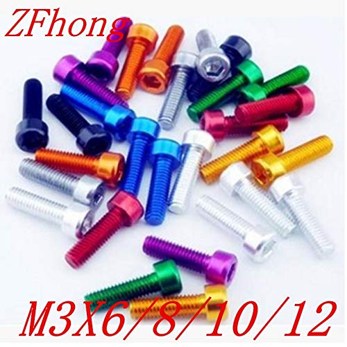 Tornillos M36/8/10/12 de aluminio con cabeza hexagonal, 50 unidades ...