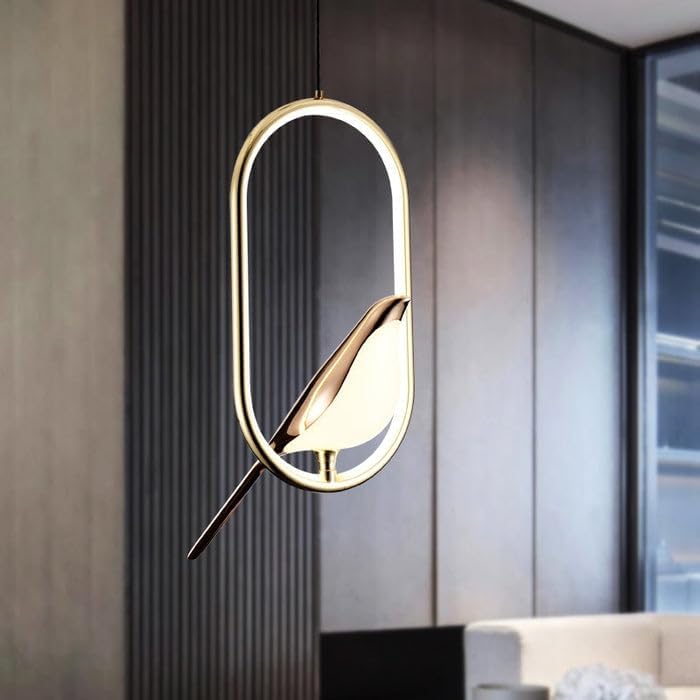 Buy MULTY RAYS Bird Shape Modern Golden Metal Ceiling Light for Drawing ...