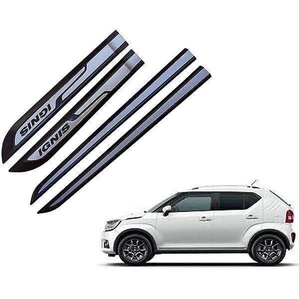 Car Window Side Door Beading Silver/Black Moulding for Ignis (Set of 4 ...