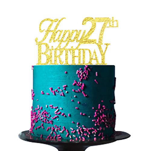 Risehy happy 27th birthday cake topper for 27th birthday party ...