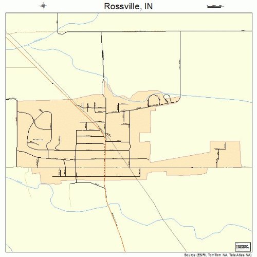 Amazon.com : Large Street & Road Map of Rossville, Indiana IN - Printed ...