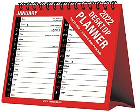 2022 Desk Calendar Office School Top Stand Up Tear Month to Month Stand ...